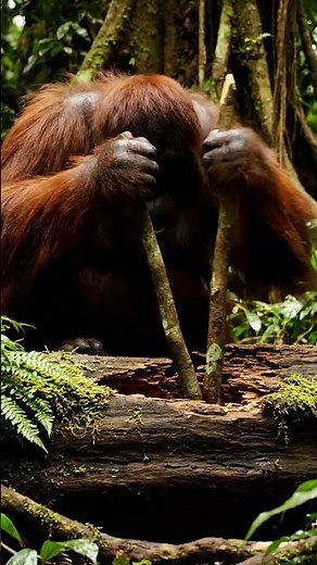 Orangutan Uses Tools Like a Pro!