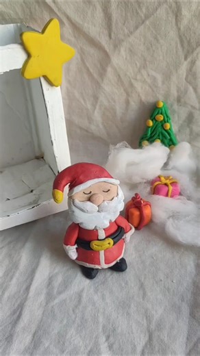 easy santa claus with clay🎅 #clayart #clay #santaclaus #trending #shorts #shortvideo #diy #art #yt