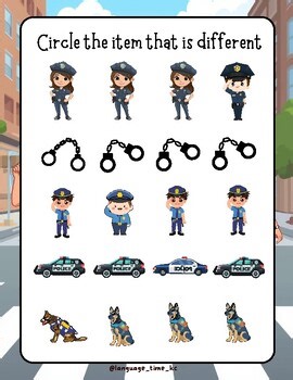 fun ESL & Early Learners  Preschool Police printable Activity Book