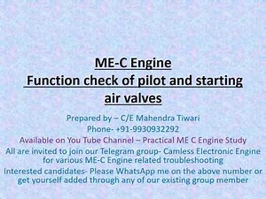 Testing of Starting Air and it's Pilot Valve