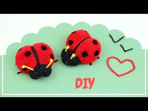 Amazing Ladybug Pom Pom toy 🐞 How to make a Ladybug of yarn 🧶 Craft ideas with wool 🎬 DIY NataliDoma
