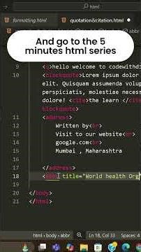 abbreviation tag html #coding #html #htmlforbeginners #beginners #beginnerscoding #frontendcourse