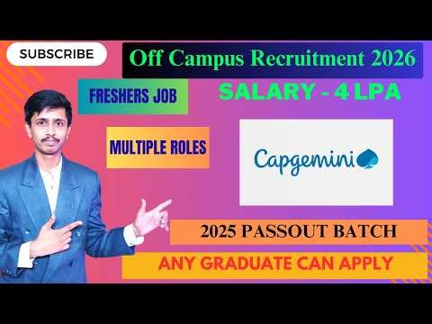 Capgemini Recruitment 2026 for Freshers | Capgemini Hiring 2026 | Freshers Job | Jobs 2026