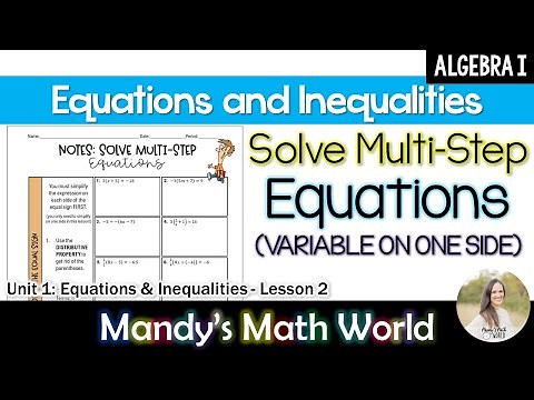 Solve Multistep Equations with the variable on one side of the equal sign