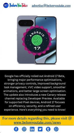 Google Releases Android 17 Beta 1 with Performance Enhancements, Stronger Privacy Controls #news #yt
