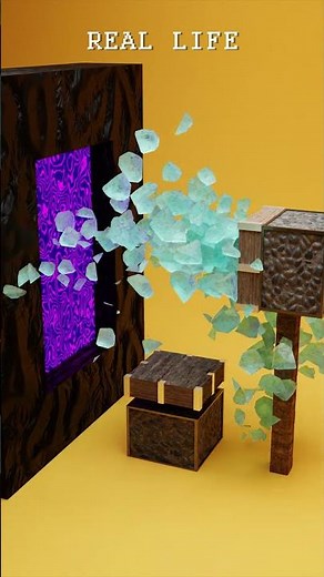 Minecraft Vs Real Life in the Nether 🔥🔥🔥 #blender3d #3dart #3danimation #minecraft