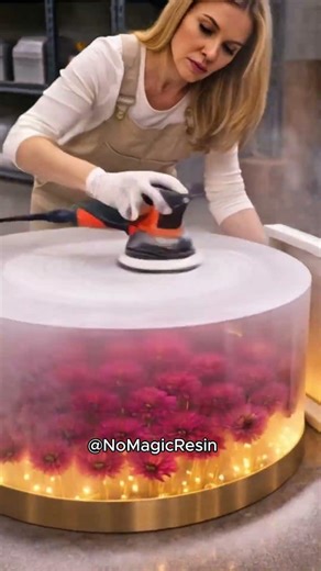 Fuchsia Dahlia Epoxy Table Transformation 🌺✨ #epoxyfloor #interiordesign #qualityflooring