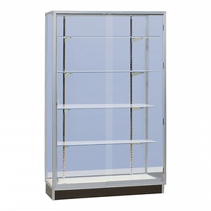 48" x 20" x 72" Glass 4-Shelf Display Showcase with Glass Back and Sliding Glass Doors