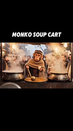 Monko Selling Soup and Yakhni 😊 #ai #monkeyfunny #aifunnyvideo #foryoupage❤️❤️ #foryoupage