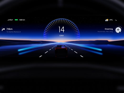 Automotive EV HMI Design — Car Cluster ADAS by AmazingUI