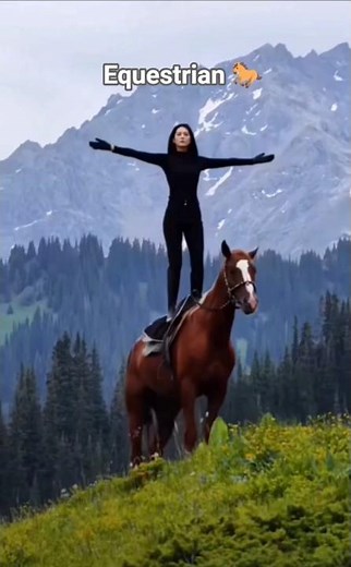 Equestrian Trick Horse Riding 🐎#HorseRiding#TrickRiding #Equestrian#video#horse #HorseStunts#shorts