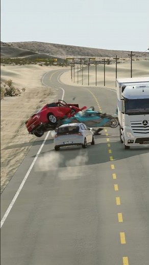 Realistic Highway Car Crashes #37