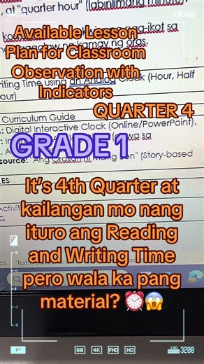 Grade 1 Lesson Plan for Reading and Writing Time