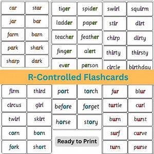 R-controlled Vowel Flashcards | Ar, Er, Ir, Or, Ur Words | Colour-coded Printable Phonics Cards for Early Reading & Literacy Practice - Etsy UK