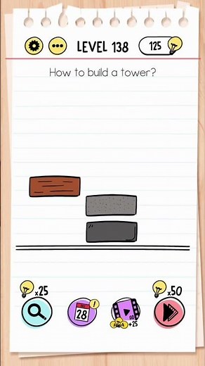 Brain Test Tricky Puzzles Level 138 Answer | How to build a tower?