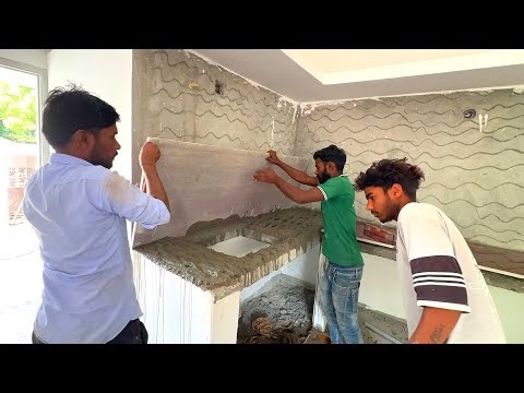 ❤️Impressive! Construction of Kitchen Countertop Granite design Installation-Using sand and cement