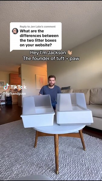 Replying to @Jen Labs Cubby and Cove litter boxes both offer solutions to minimize mess and litter tracking. Cubby features high 8” walls for containing mess, durable odor-resistant plastic, and a semi-transparent design for cat comfort. It maintains a modern, minimal aesthetic. In contrast, the Cove Litter Box, its predecessor, has additional features like a built-in storage caddy and a larger footprint. Cubby is more compact and lighter, making it a simpler iteration of the Cove but with the s