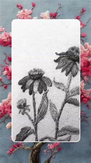 hand embroidery design #shorts #shortsvideo #youtubeshorts #flowerembroidery #handembroidery