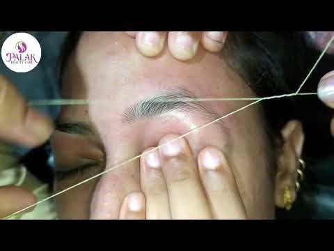 Light growth eyebrow threading tutorial | Perfect Shape Eyebrow Threading for beginners | #trending