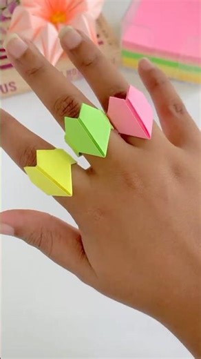 DIY Origami Heart Ring | Easy Paper Ring #diy #origami #papercrafts #shorts