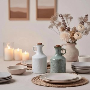 Minimalist Cruet Set, Elegant Oil Bottle, Handmade Olive Jar, European Kitchenware for Tabletop Use - Etsy