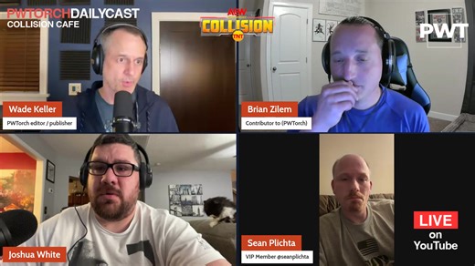 PWTorch editor Wade Keller is joined by PWTorch's Brian Zilem and Joshua White to discuss AEW Grand Slam Australia live right after the event concludes. To be a video caller during the show, the invite code is exclusive for our VIP members and Patreon supporters, so check out Wade's Dynamite TV report at www.pwtorchvip.com for the code or our Patreon page. Anyone can chat live during the show or email the show with questions and comments at wadekellerpostshow@gmail.com. Email us with questions a