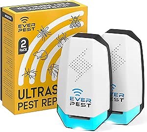 Ultrasonic Pest Control Repeller Plug in 2 Pack- Electronic Insect Defender - Roach Bed Bug Mouse Rodent Mosquito - Indoor Reject - for Cockroach Ants Mice Fly Rat Bedbug