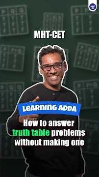 Truth Table Tricks | Class 12 Maths Logic MHT CET 2026 Guide #shorts