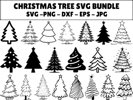 Christmas Tree SVG Bundle: Holiday Clipart (digital Download) - Etsy