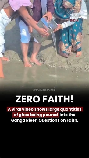 Ghee Poured Into Ganga in Name of Devotion, Viral Video Sparks Pollution Debate #news #civicsense