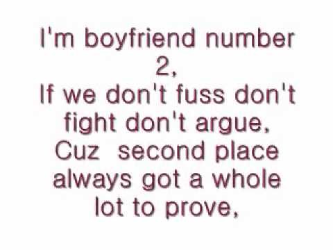 Boyfriend number 2 with lyrics