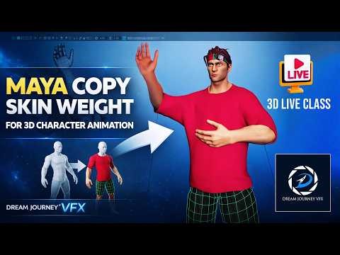 How to Copy Skin Weights in Autodesk Maya | Live Class | AFAVFX Animation Academy