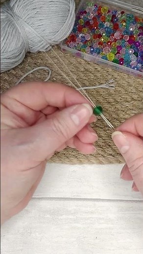 🪢🪡Threading a Bead onto Yarn or Macrame Cord the Easy Way #Macrame #BeginnerMacrame #MacrameHack