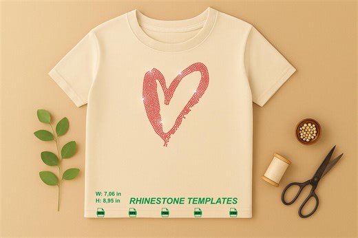 Rhinestone Heart SVG, Bling Love Template for Shirt Design, Valentine DXF PNG Cut File - Etsy