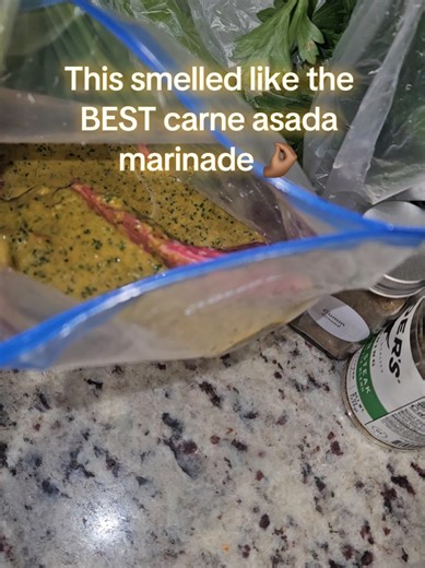This is gonna be so good tomorrow. I can tell by how it smelllllled. mmm mmm mmmm.... Making some carne asada tomorrow! #carneasada #steak #dinnerideas #recipe #tiktokfood