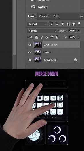 Cooler Master | PC Builds & Cooling Solutions on Instagram: "Precision tools for pixel-perfect edits. MasterHub pairs seamlessly with Photoshop, giving you fast access to brushes, layers, and more through modular 15-key, encoder display, and 3-knob modules. Powered by FreeForm 2.0, it molds to your creative process. #MasterHub #FreeForm #CoolerMaster #ModularSetup #Photoshop"