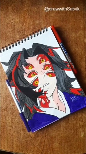 Drawing Kokushibo 🤧 from Demon Slayer | DrawWithSatvik | #anime #demonslayer
