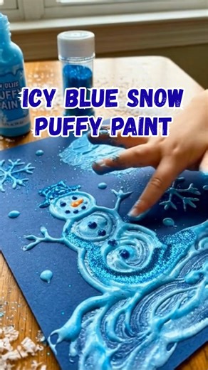 Icy Blue Snow Puffy Paint: Fluffy Frozen Blue Paint That Dries Raised And Looks Like Icy Snow | Tasty Gastronomic