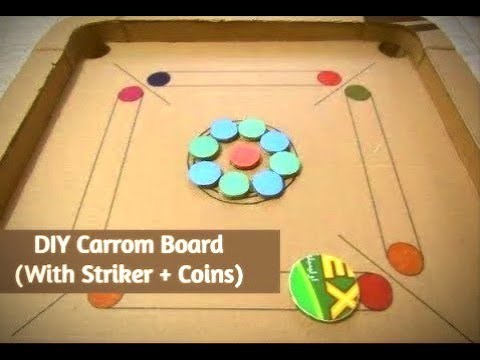 How to make a carrom board at home| Simple and easy DIY board game with cardboard!