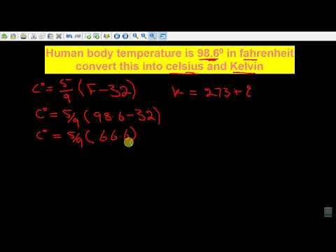 how to convert Fahrenheit to Celsius (centigrade) and kelvin (human body temperature)