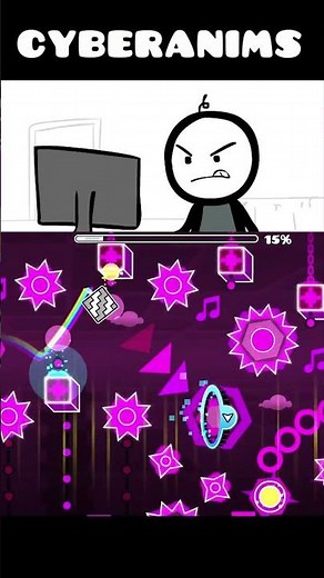 playing geometry dash #geometrydash #gd #animation