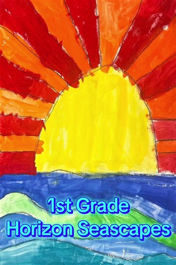 1st Grade Horizon Seascapes Art Project