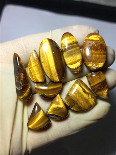 Lot Yellow Tiger Eye Cabochons | Stone for Jwellery Making Loose Yellow Gemstone for DIY Pendant (157 Carat 10 Pieces) #p11 - Etsy