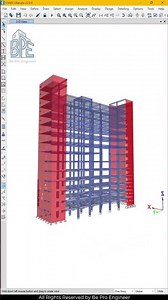 3D ETABS model of a shear wall building