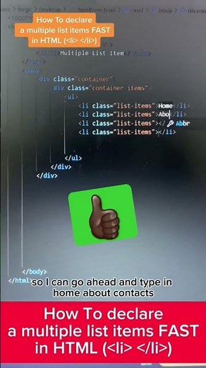 How To Declare a multiple li list items in HTML