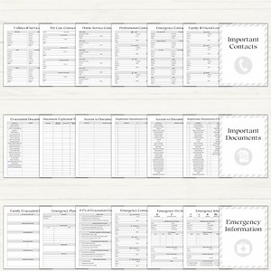 Emergency Binder Printable | in Case of Emergency Planner | Family Household Survival Binder | End of Life Planner | Death Binder PDF | Gray - Etsy Canada