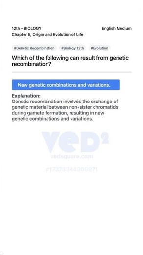 Genetic Recombination in Evolution Biology 12th