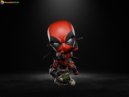 Chibi Deadpool Bust STL, Cute Comic Antihero Portrait Bust Display, Stylized Chibi Superhero 3D Print Model, Resin FDM STL - Etsy