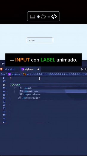 — INPUT con LABEL animado. | @aszcode | #aszcode • | • #HTML #CSS #WebDesign #Frontend #DesarrolloWeb #Codigo #Programacion #UI #UX #InputLabel #CSSAnimation #WebDev #AprenderCSS #EstudiantesDeCodigo #CodigoCreativo | ASZcode