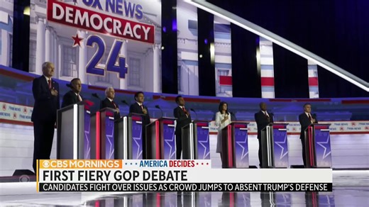 7.8K views · 127 reactions | The first GOP debate of the season “felt like a job interview in which there is already an internal candidate,” says CBS News' John Dickerson, as “no challenger” to frontrunner former Pres. Donald Trump emerged. https://cbsn.ws/45JF71t | CBS Mornings | Facebook